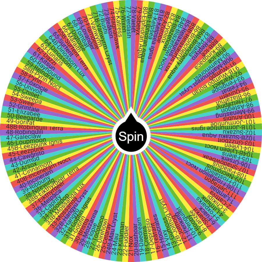 Palworld Pal Wheel | Decision Wheel - Random Picker