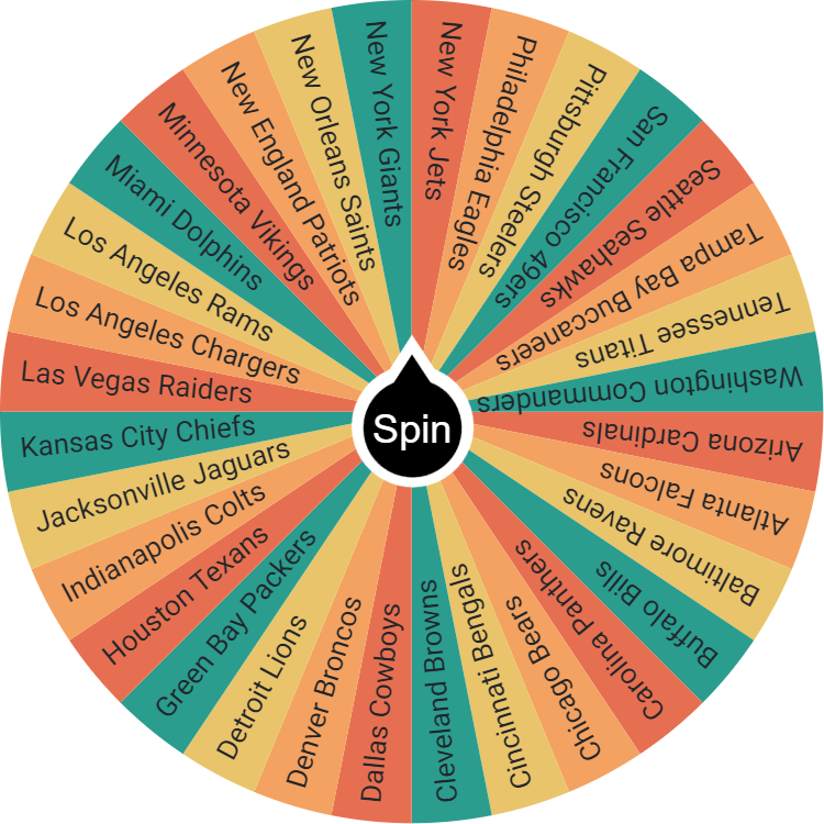 Random NFL Teams Wheel | Decision Wheel - Random Picker
